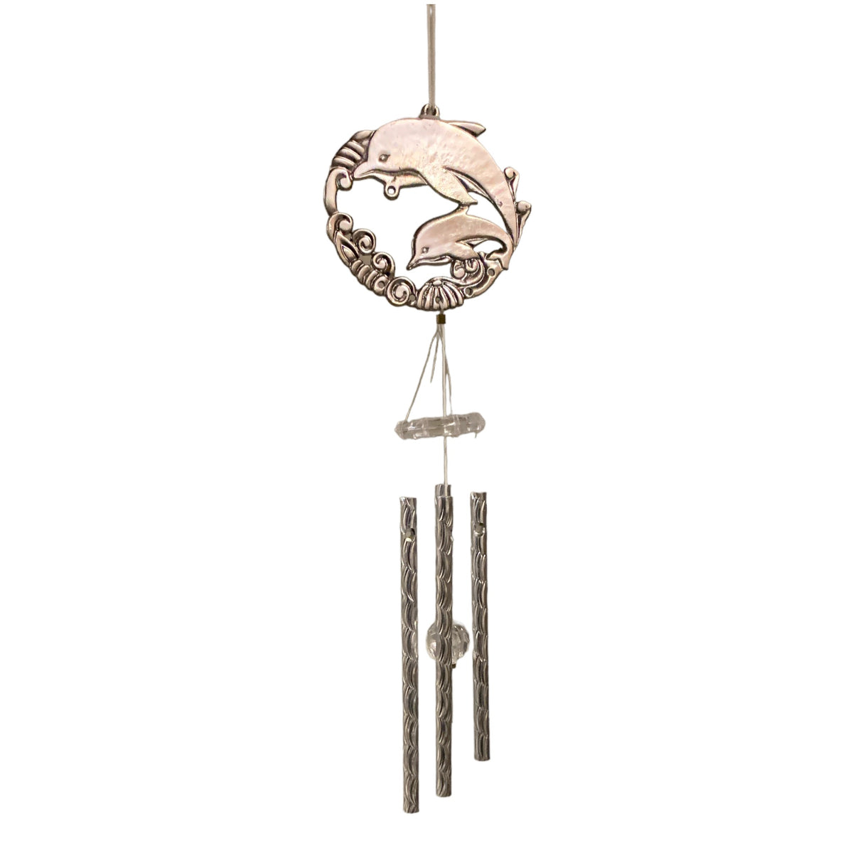 PEWTER MINI DOLPHIN WIND CHIME – HermitCrabShells.ca
